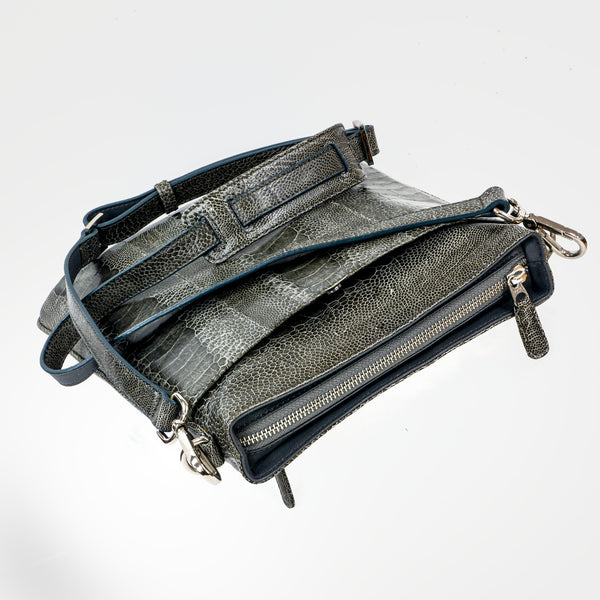 HOMER - N9237L Ostrich Legs Shoulder Cross Body Strap Zipp Top Closure ...